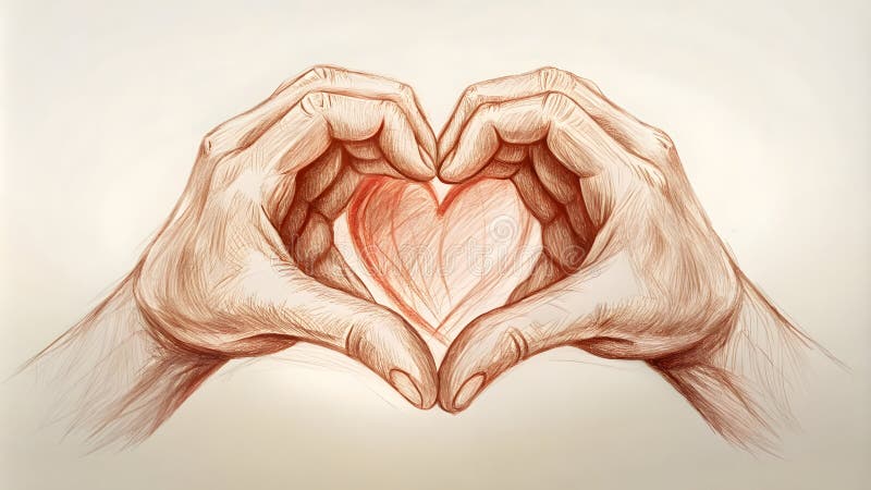 Human Hands Forming Heart Shape. Vector Illustration of Human Hands ...