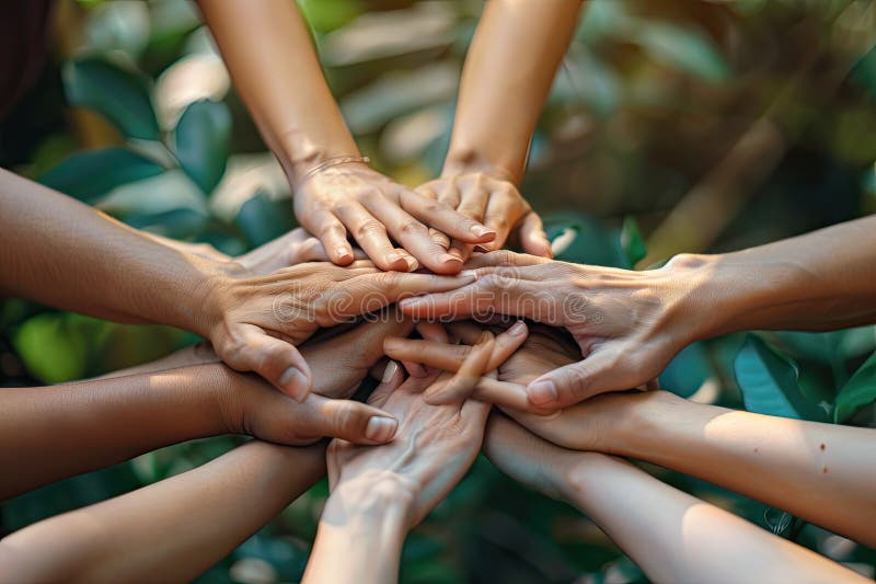 Human Hands Forming a Stack Teamwork Stock Photo - Image of friendship ...