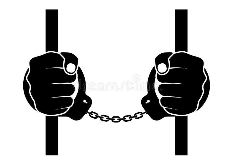 Human hands in handcuffs stock vector. Illustration of symbol - 44239861