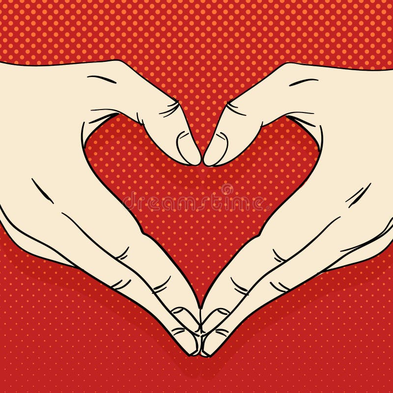 Human Hands with Heart Sign. Love Concept Stock Vector - Illustration ...
