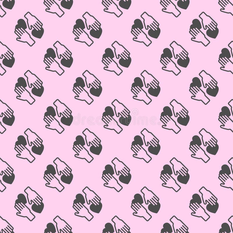 Human Hands and Hearts Solid Seamless Pattern, Charity Theme. Vector ...