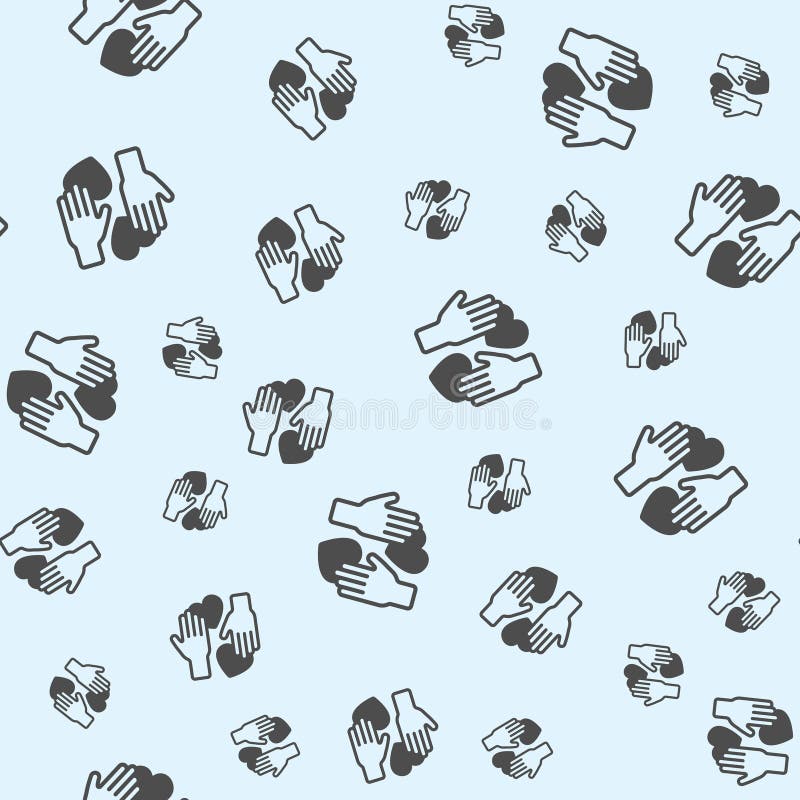 Human Hands and Hearts Solid Seamless Pattern, Charity Theme. Vector ...