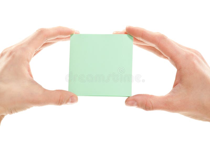 Human Hands Holding Blank Sticker/note/paper Stock Image - Image of ...