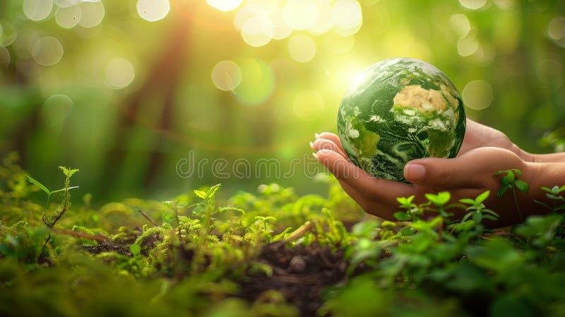Human Hands Holding Earth Globe in the Forest. Save Earth Concept ... Human Hands Holding Earth Globe in the Forest. Save Earth Concept ...