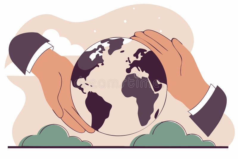 Human Hands Holding Earth Planet. World Environment Day Stock Vector ...