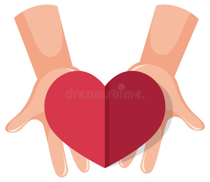Human hands holding heart stock vector. Illustration of romance - 231068154