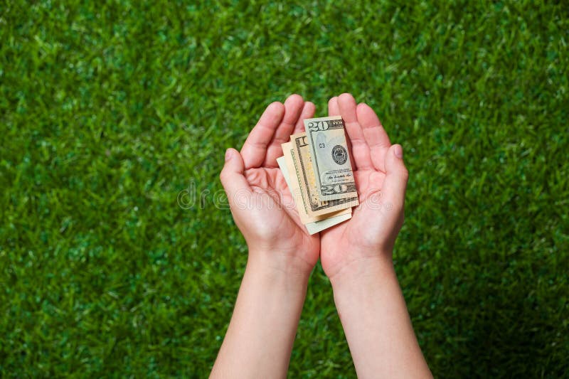 Human hands holding money stock image. Image of horizontal - 56377665