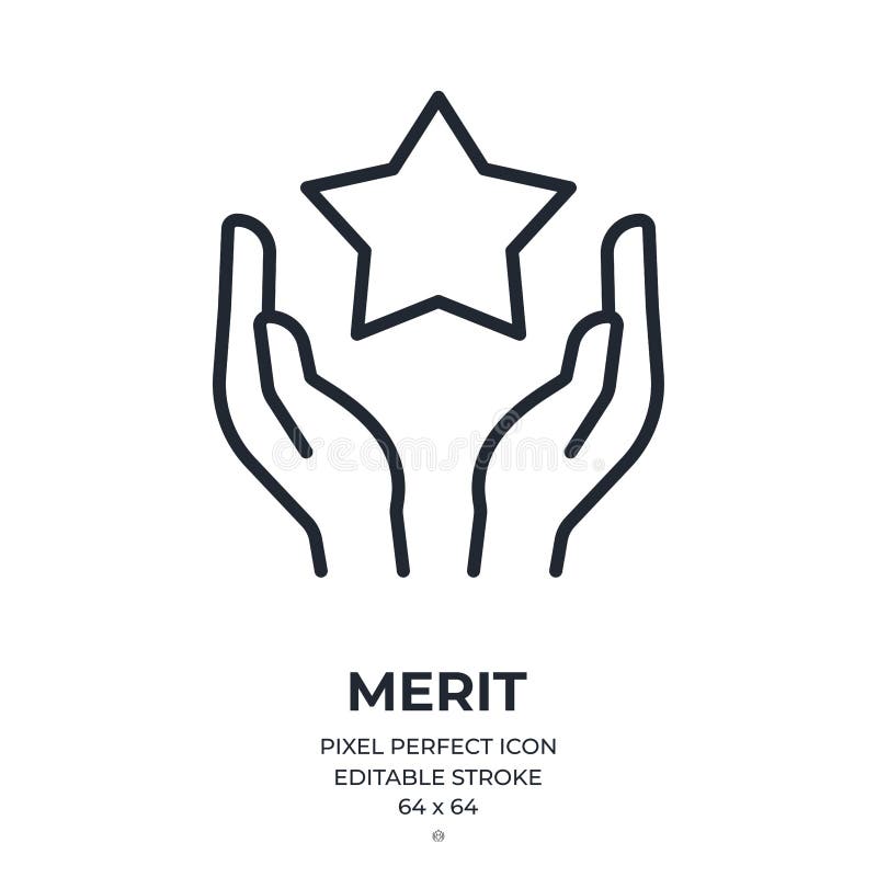 Human Hands Holding a Star. Core Values or Merit Concept Editable ...
