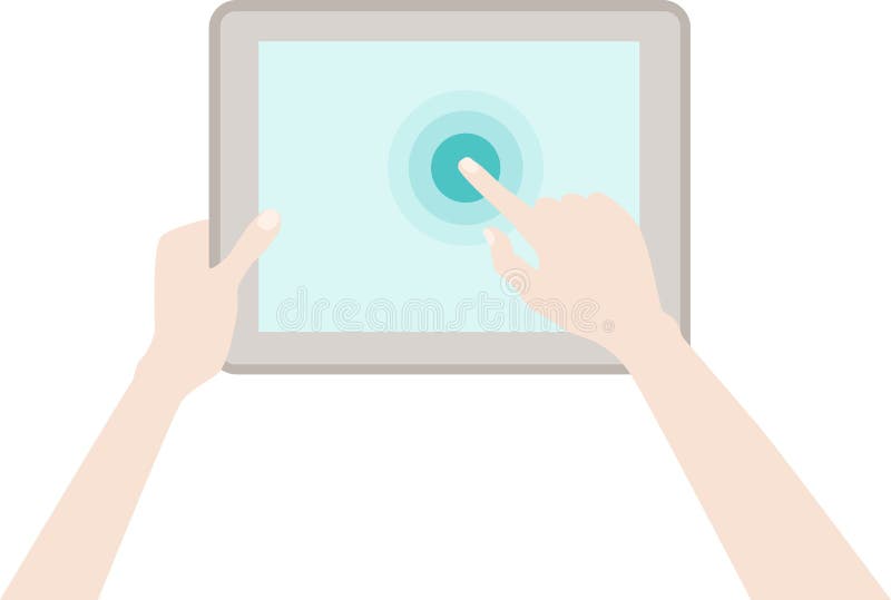 Human Hands Holding a Tablet Touch Computer Gadget Stock Vector ...