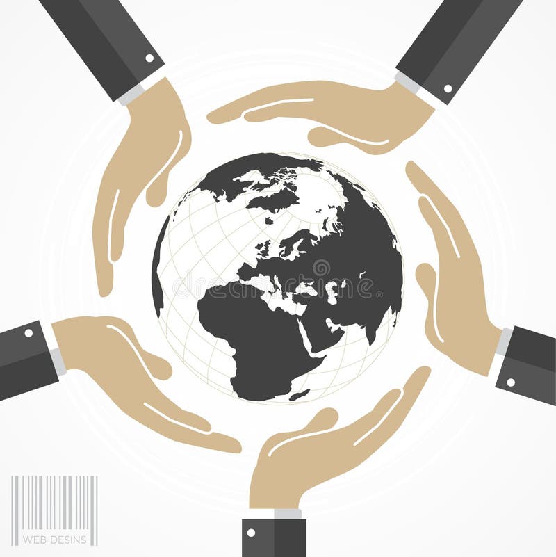 Human Hands Holding the World Stock Vector - Illustration of chain ...