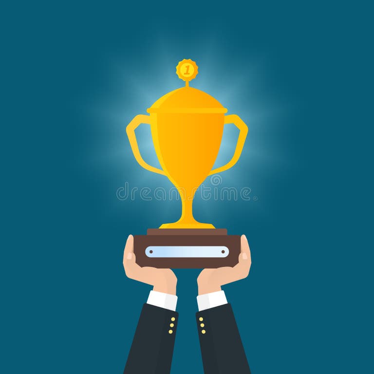 Human hands holds reward stock vector. Illustration of recompense ...