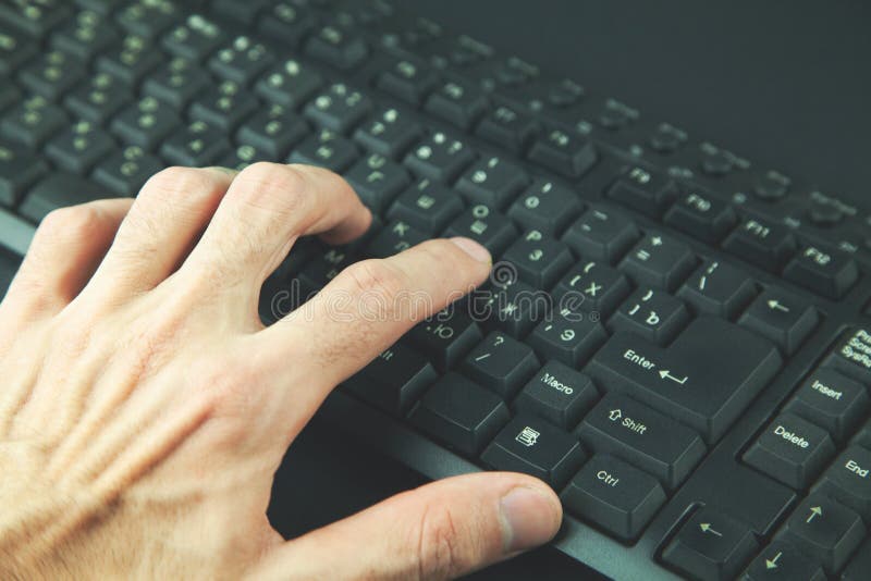 Human Hands on the Keyboard Stock Image - Image of button, network ...