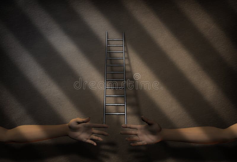 Human hands and ladder stock illustration. Illustration of people ...