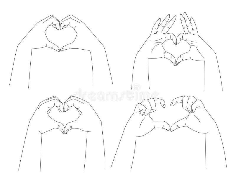 Fingers Making Shape Heart Stock Illustrations – 257 Fingers Making ...