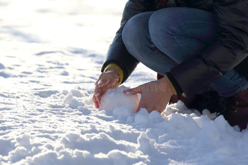 Human Hands Molded the Snow in Winter Stock Image - Image of snow ...