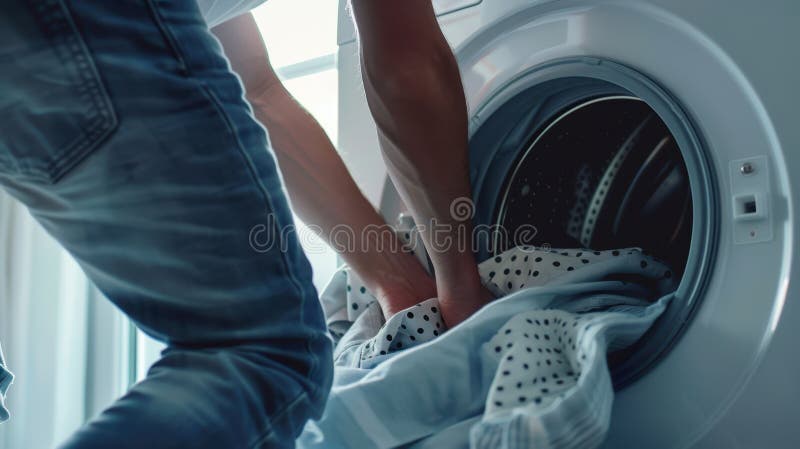 The Hands Loading Laundry.AI Generated Image Stock Image - Image of ...