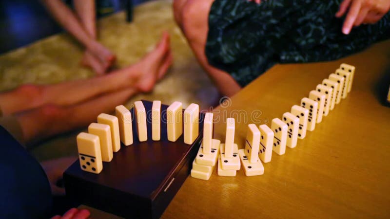 Human Hands Play with White Domino at Table Stock Footage - Video of domino, dominoes: 324002340