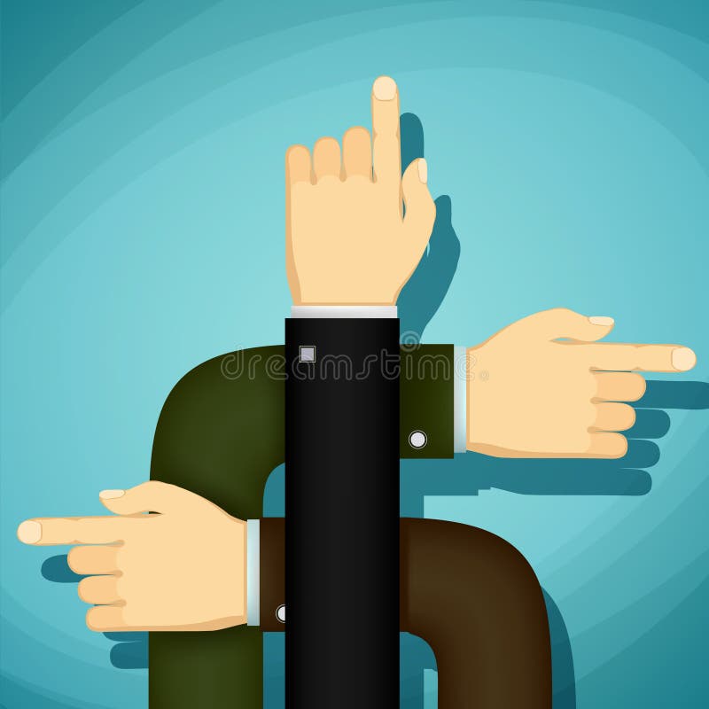 Human Hands Point the Finger the Direction. Stock Vector Cartoon Stock ...