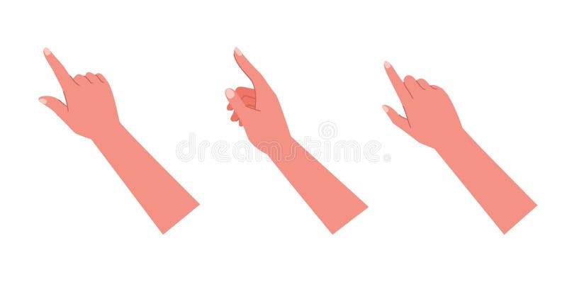 Human Hands Point, Scroll Down or Up on Smartphone or Tablet Flat ...