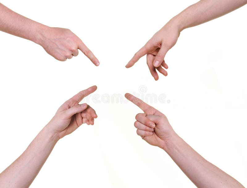 Human Hands Pointing To Center Stock Photos - Image: 7785663