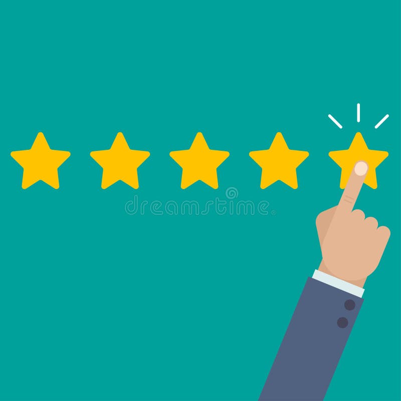 Human Hands Put Rating Five Star. Stock Vector - Illustration of ...
