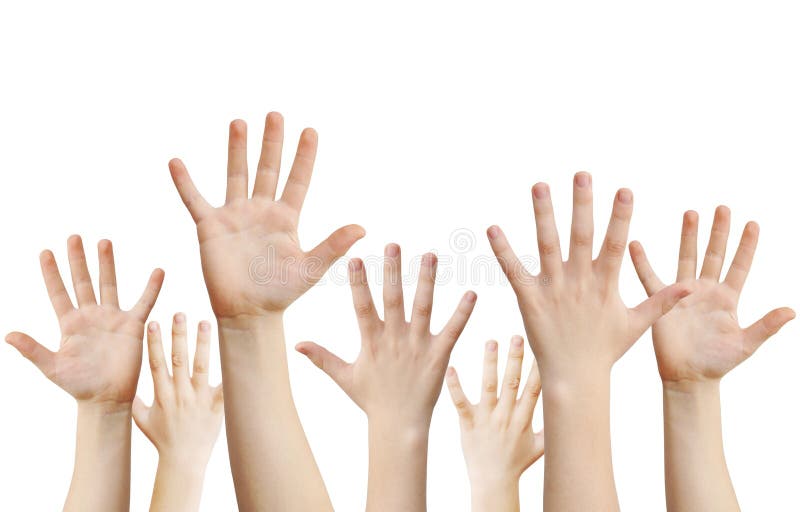 Human hands raised up stock photo. Image of isolated - 24856594