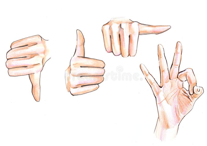 Human hands signs stock illustration. Illustration of male - 25674536