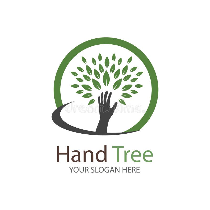Human Hands and Tree with Green Leaves. Logo Symbol Icon Illustration ...
