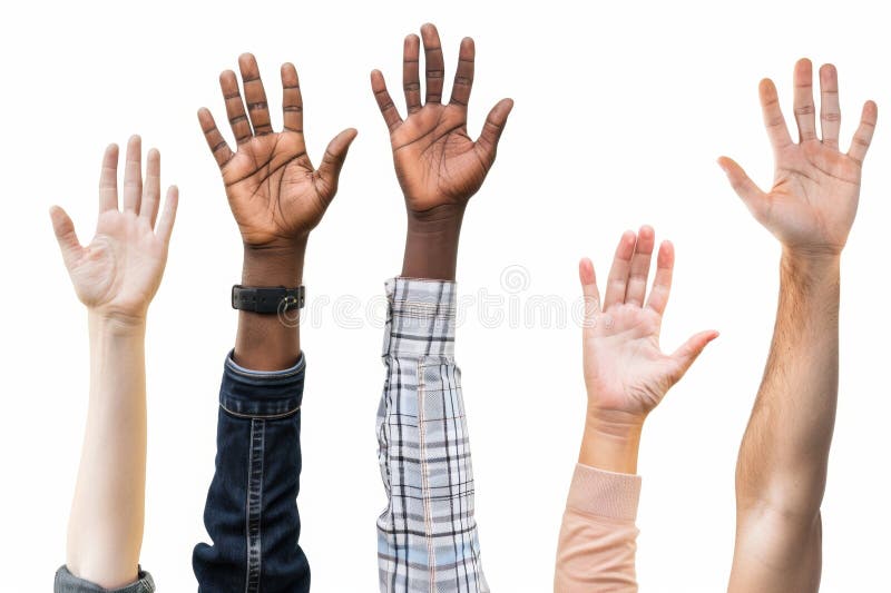 Human Hands Up, Voting Concept Stock Illustration - Illustration of ...