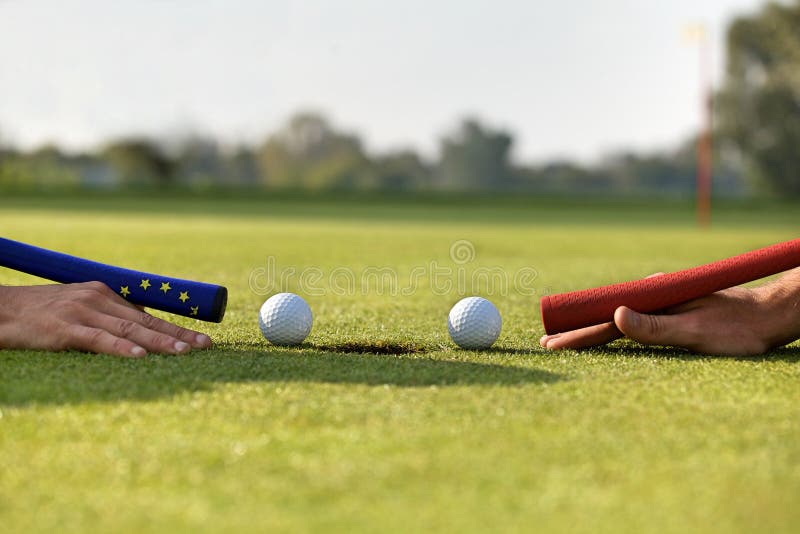 Human Hands Using Golf Balls To Play Pool Stock Photo - Image of color ...