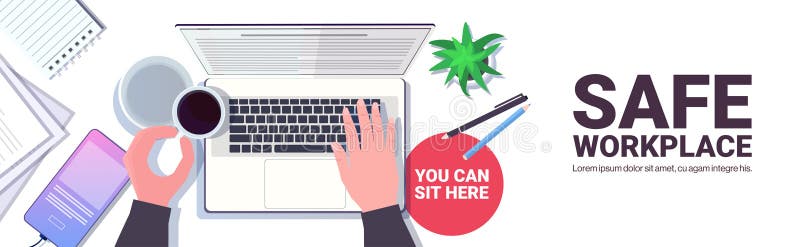 Human Hands Using Laptop Online Communication Self Isolation ...