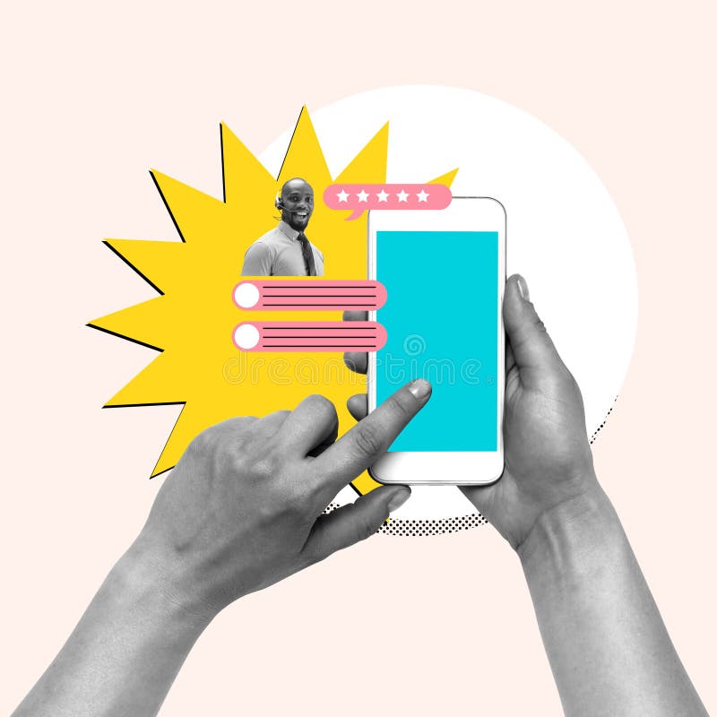 Human Hands Using Mobile Phone for Communication with Customer Support ...