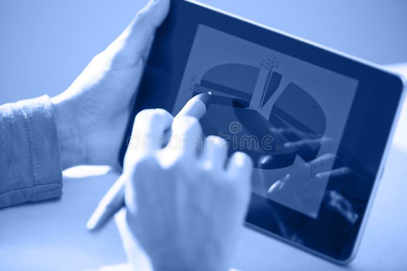 Hand of the Woman Using Tablet Computer Stock Image - Image of ...