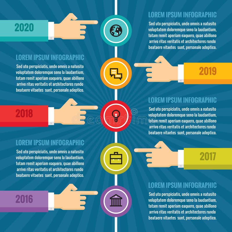 Human Hands with Vertical Timeline - Infographic Business Concept ...