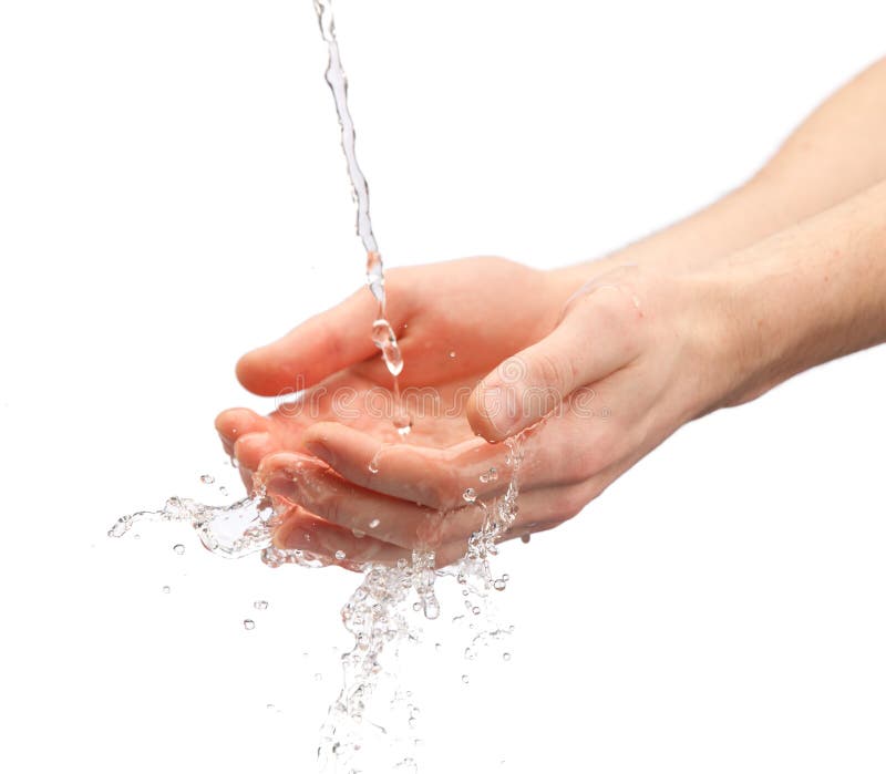 Human hands with water stock image. Image of fresh, catching - 43272651