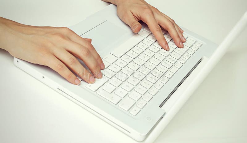 Human Hands Working on a Laptop Stock Photo - Image of hands, people ...