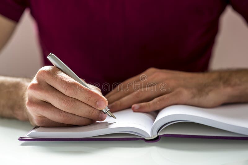 Man Writing Human Resources on a Virtual Screen Stock Image - Image of ...