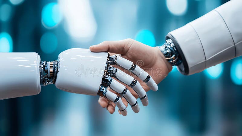 Human Handshaking with Advanced Robotic Hand AI Future Technology ...
