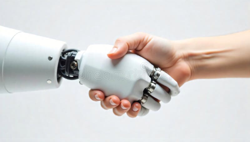 Human Handshaking Robotic Hand AI Technology Future Collaboration ...