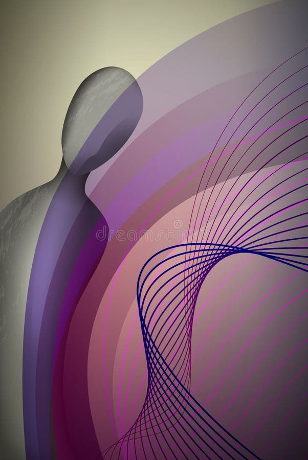 Human and Happiness Concept, Abstract Human Shape with Color Lines ...