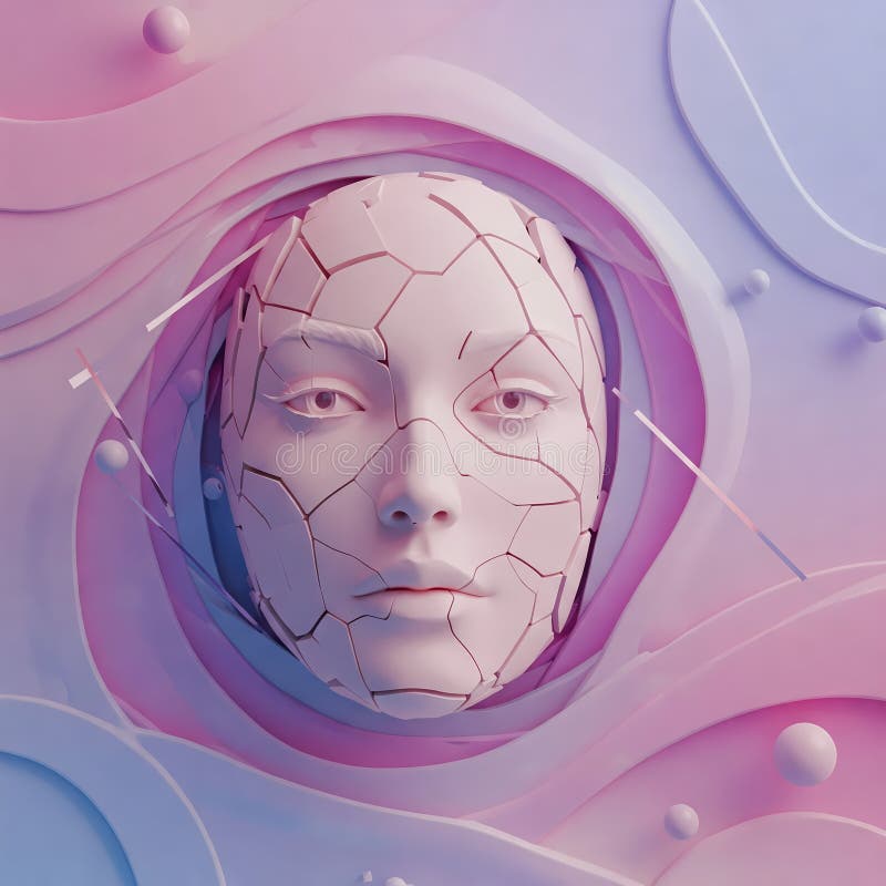 Human Head with Abstract Background Stock Image - Image of drawing ...