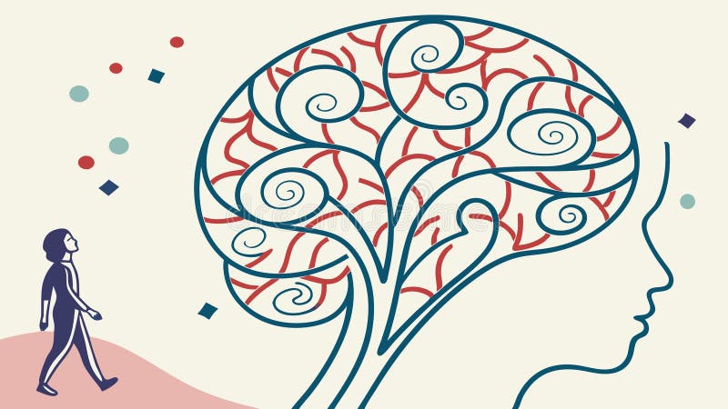 Human Head with Abstract Brain Pattern, Vector Design Generative AI ...