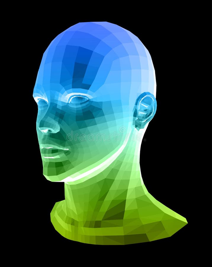 Human Head. Abstract Illustration of Triangles Stock Vector ...