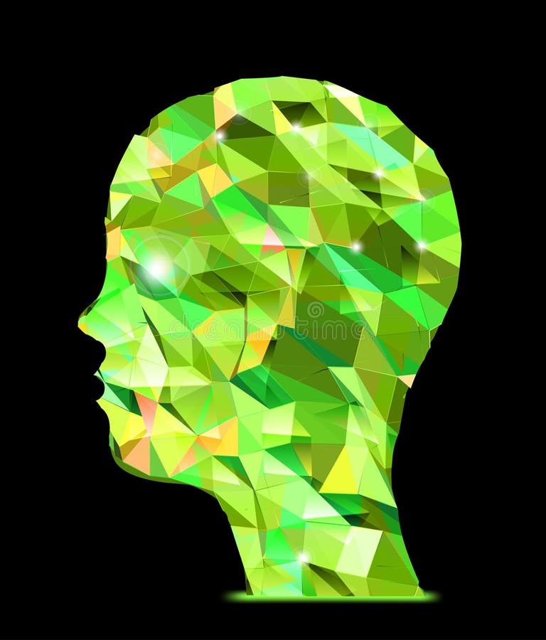 Human Head. Abstract Illustration of Triangles Stock Vector ...