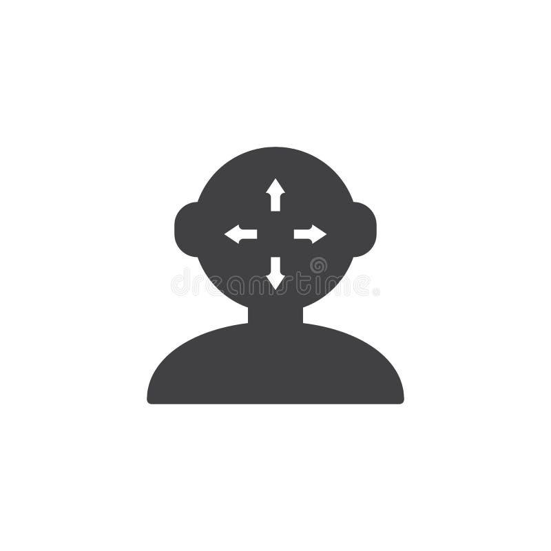 Human Head with Arrows Inside Vector Icon Stock Vector - Illustration ...