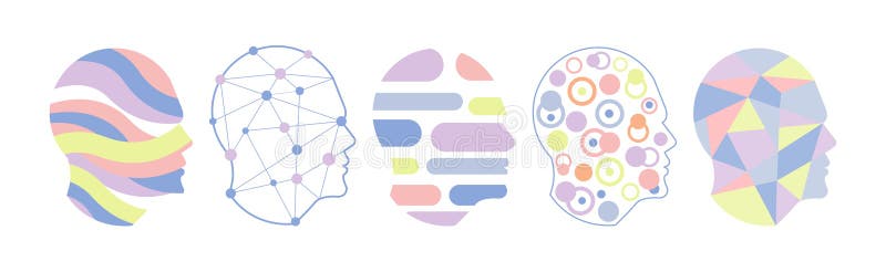 Human Head As Knowledge and Smart Solution Icon Vector Set Stock Vector ...