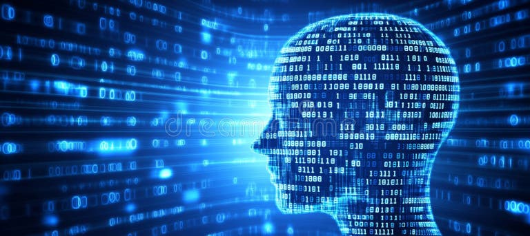 Human Head from Binary Code Symbolizing Artificial Intelligence and ...