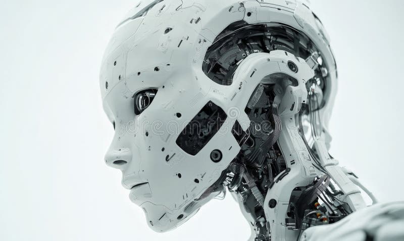 Human Head with Brain Augmented Reality, Looks Calm and Peaceful ...