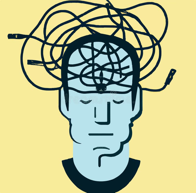 Human Head , Brain and Ideas Concept Stock Illustration - Illustration ...