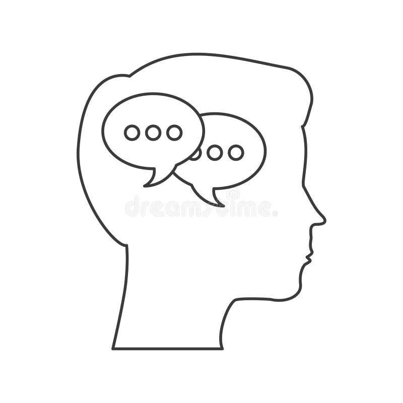 Human Head and Bubble Icon. Blog Concept. Vector Graphic Stock ...